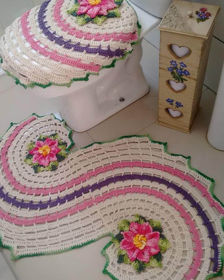 DIY πλεκτά χαλάκια με λουλούδια για μια ρομαντική πινελιά στο σπίτι σας ...
